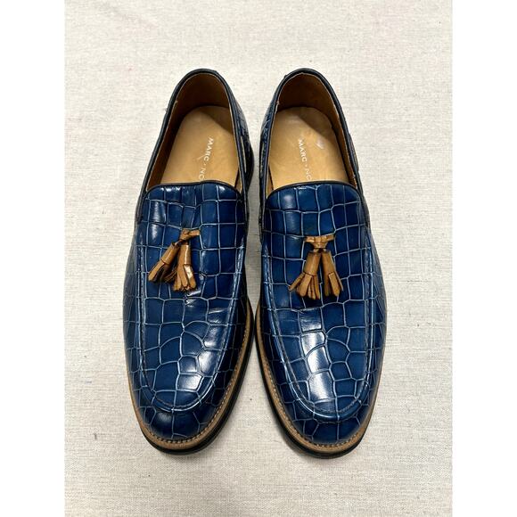 Marc Nolan | Shoes | Marc Nolan Apollo Blue Crocskin Leather Tassel ...